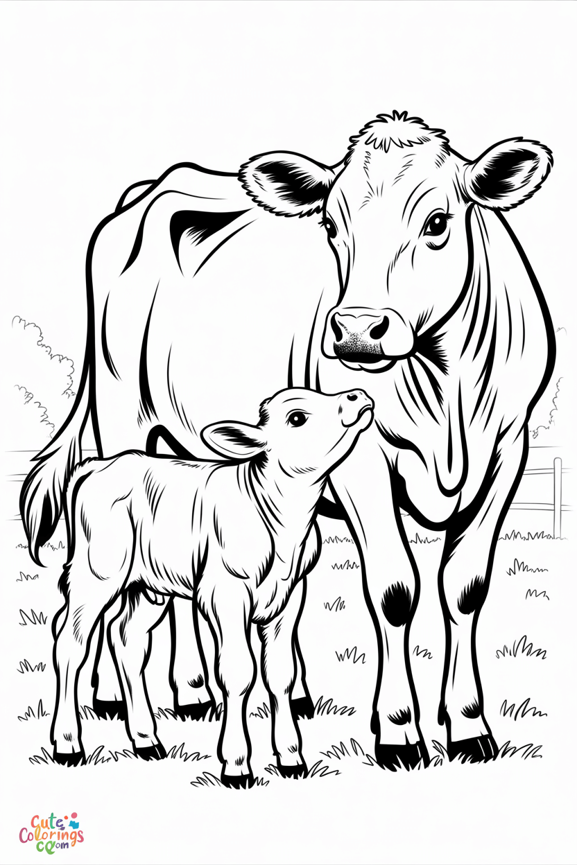 Free Cow Coloring Pages | Printable Farm Animal Sheets PDF