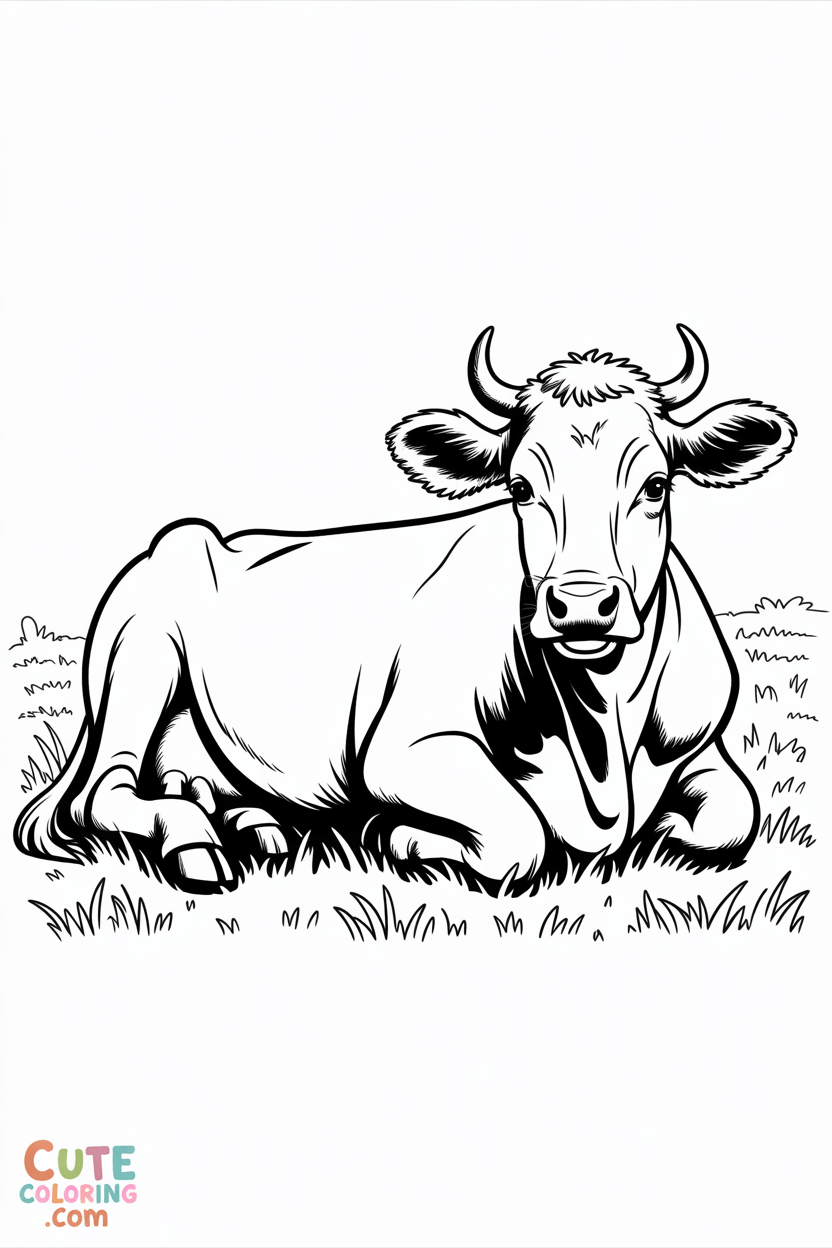 Free Cow Coloring Pages | Printable Farm Animal Sheets PDF